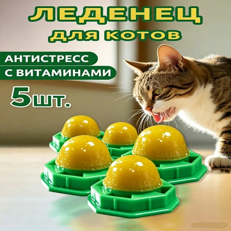 Игрушка-шарик с кошачьей мятой, Леденец для котов с витаминами,5 шт кошачья мята витамины для кошек игрушка для котов