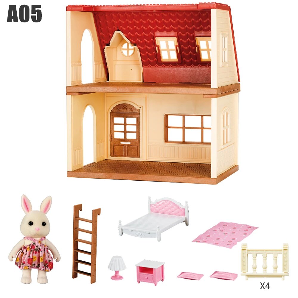 Кукольный домик MSFTOYS "Xiaoyang Mansion", двухэтажный, пластиковый A05