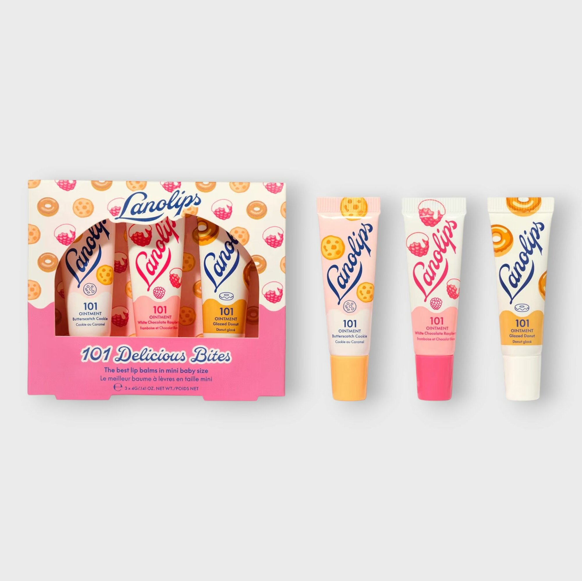 Lanolips Набор мини бальзамов для губ NEW 101 Delicious Mini Bites 3 шт х 4 г