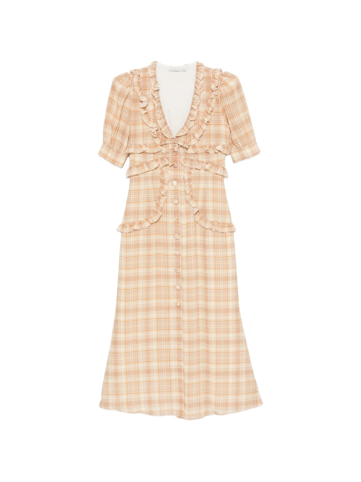 Платье Alessandra Rich Ruffled-trim midi dress