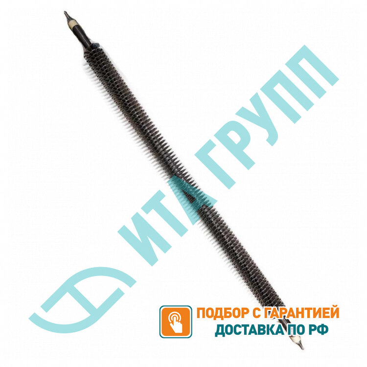 ТЭН 2500W, черн, L600мм, оребренный, подвижный воздух, тэнр 60А 13/2,5о 220 ф1, 06.251