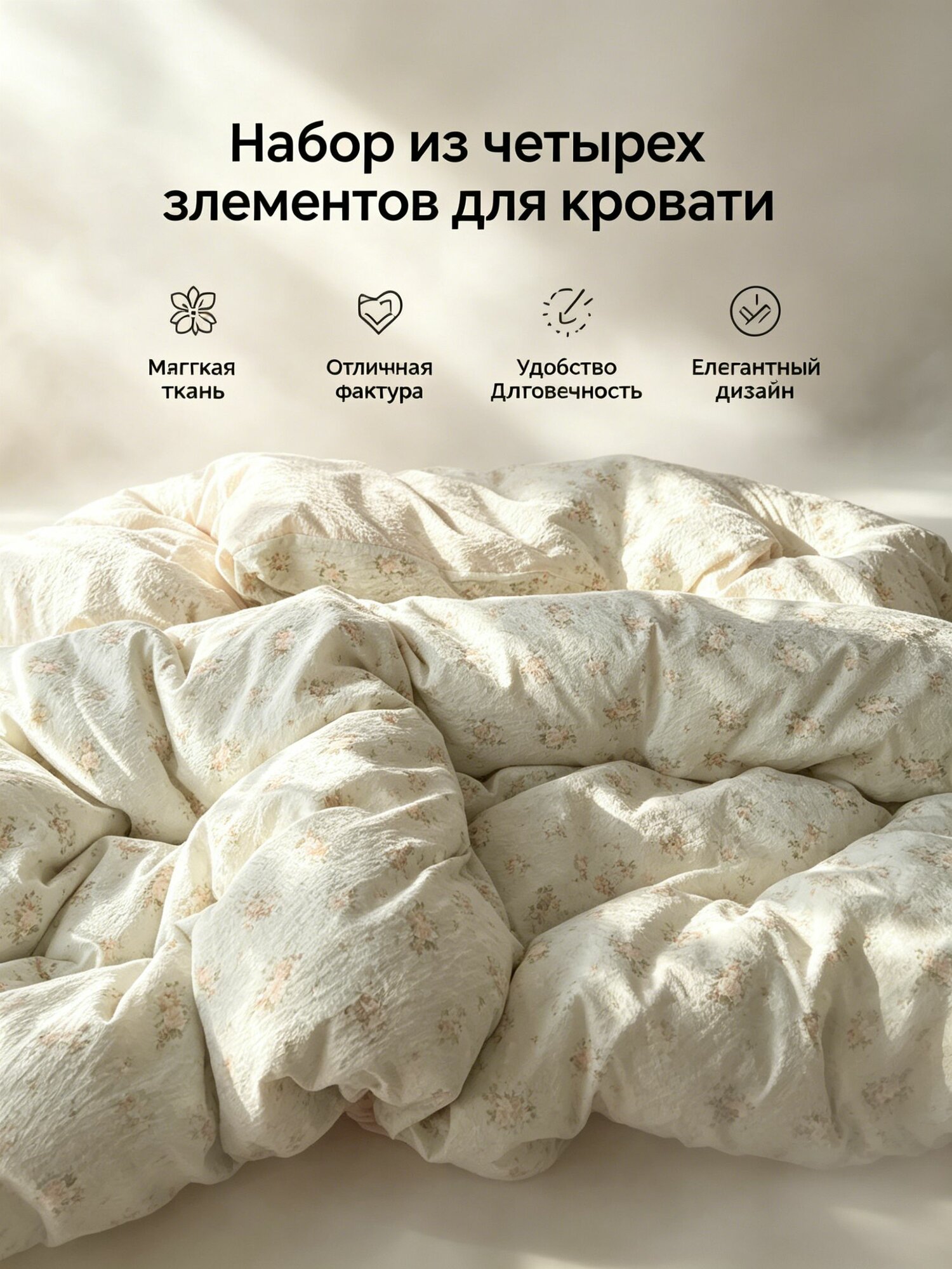Комплект постельного белья, Микросатин, Двуспальный, наволочки 50x70