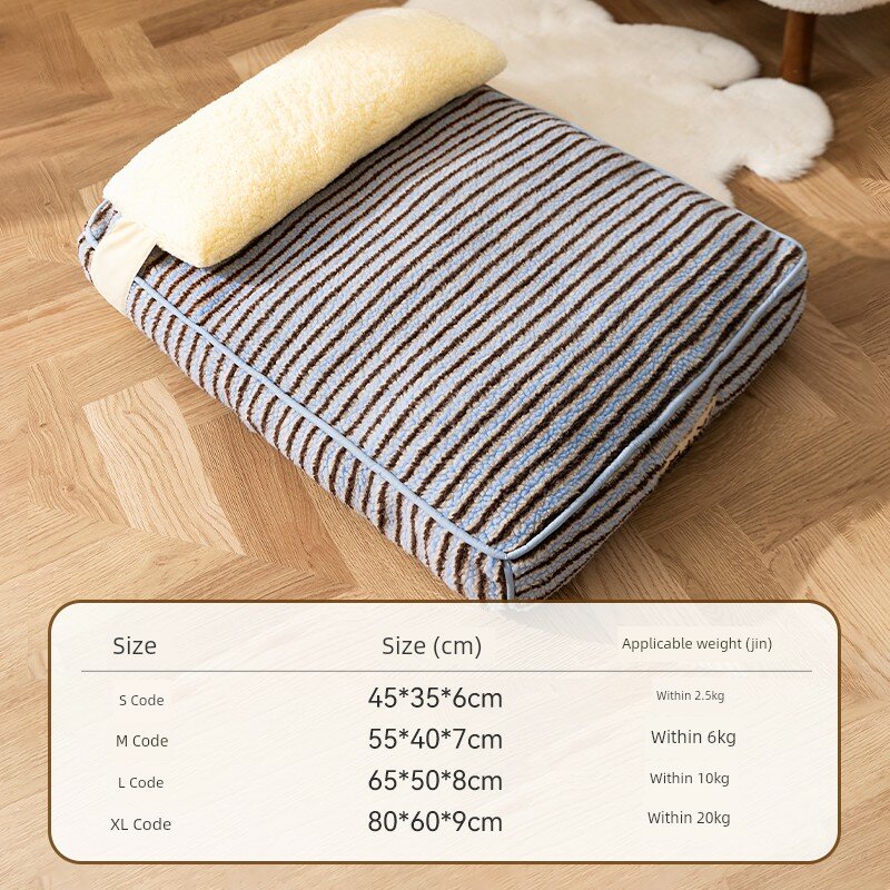 Bondi Blue Квадратный Коврик для Кошек и Средних Собак до 28 фунтов, Теплый Съемный Чехол, Зимний Матрас