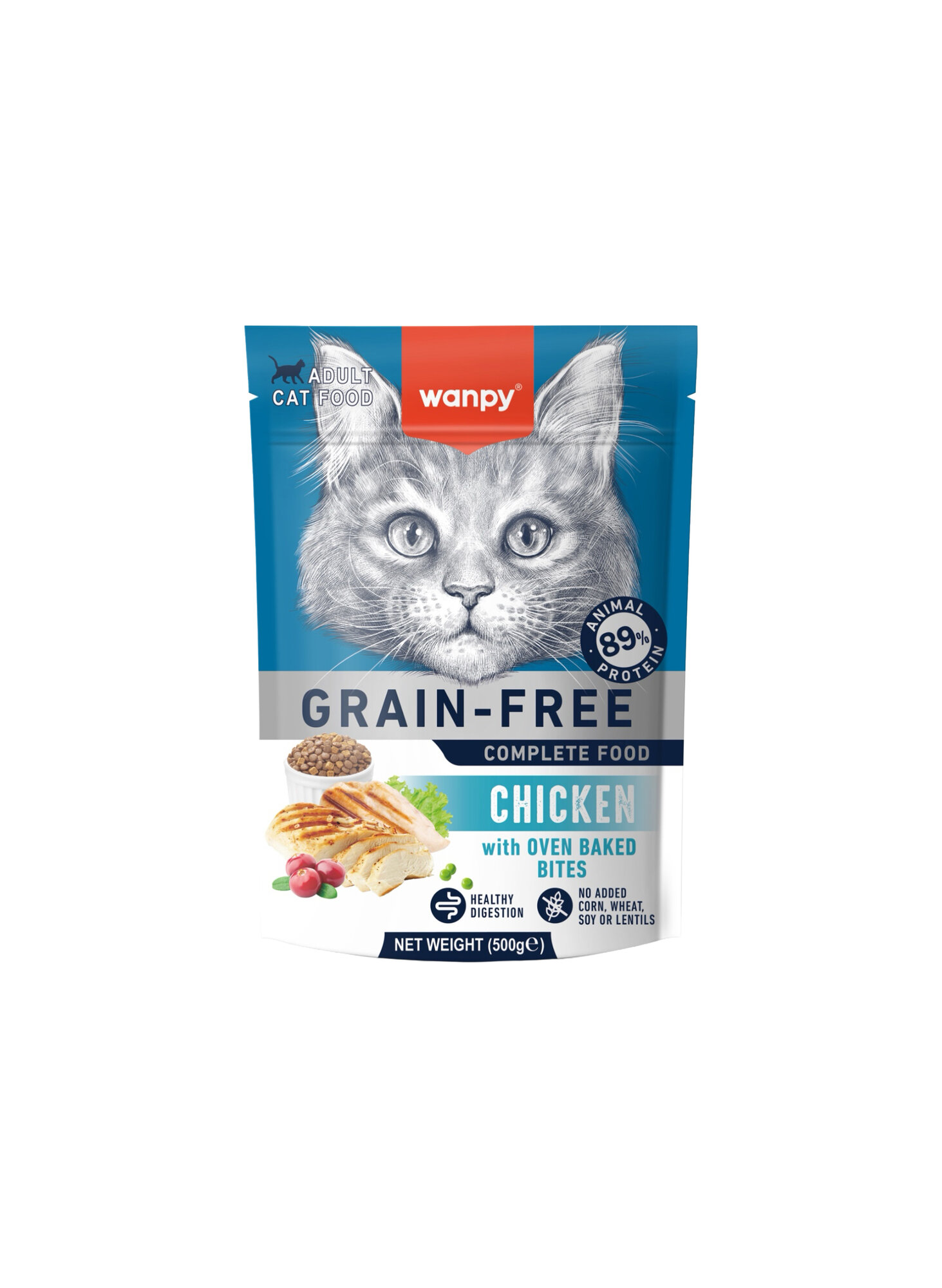 Сухой корм Wanpy Cat беззерновой с курицей для взрослых кошек 500 г