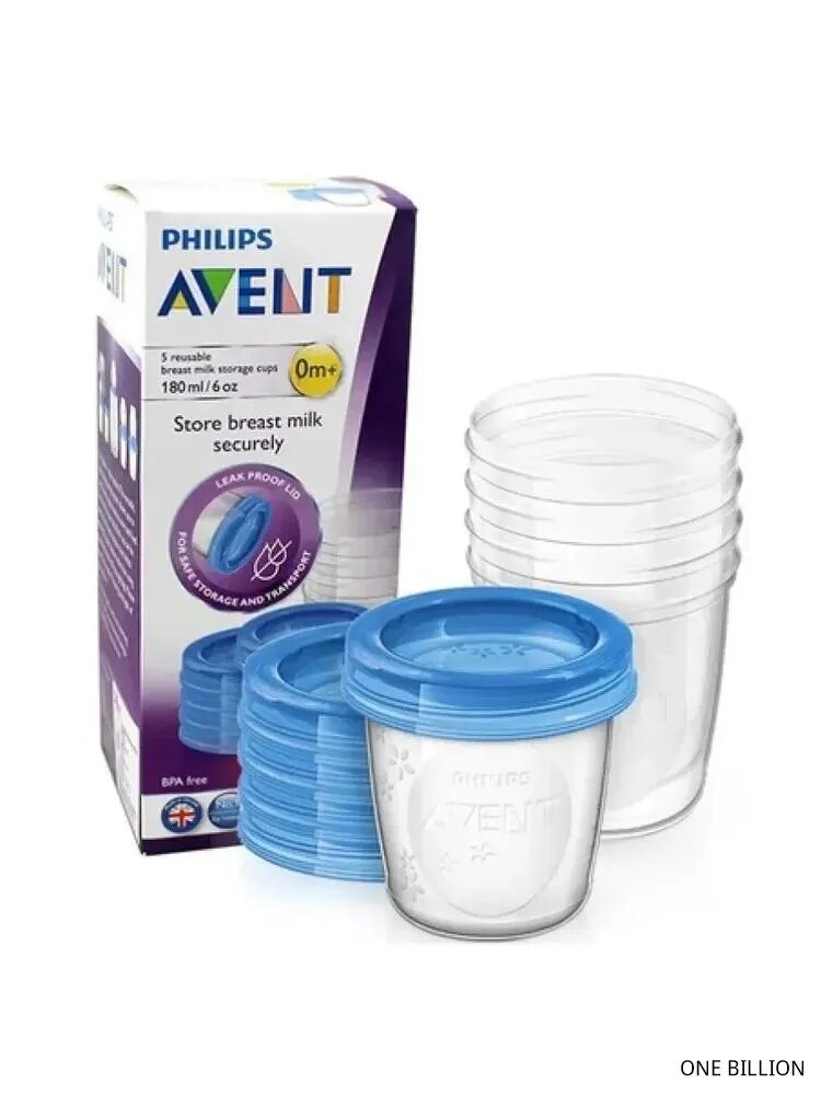 AVENT SCF639/05 Стаканчики для хранения грудного молока 180 мл 5 шт.