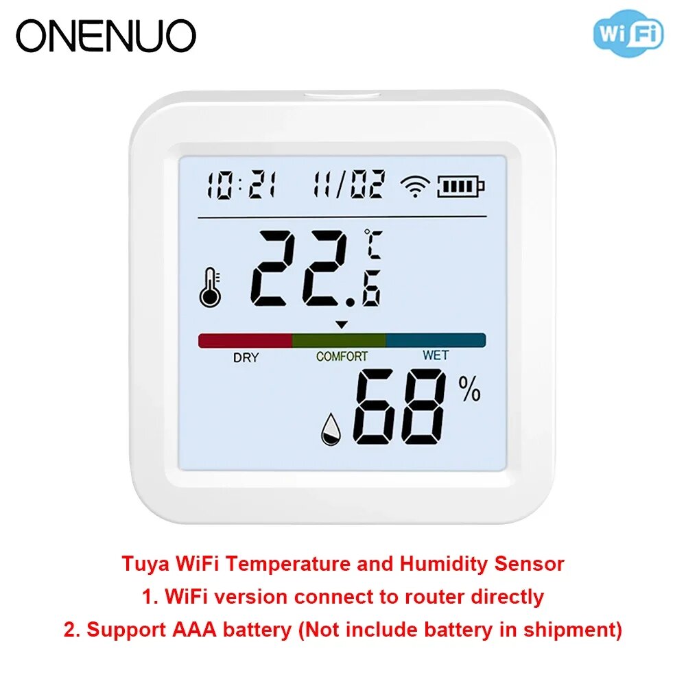 Датчик температуры и влажности ONENUO Tuya WIFI