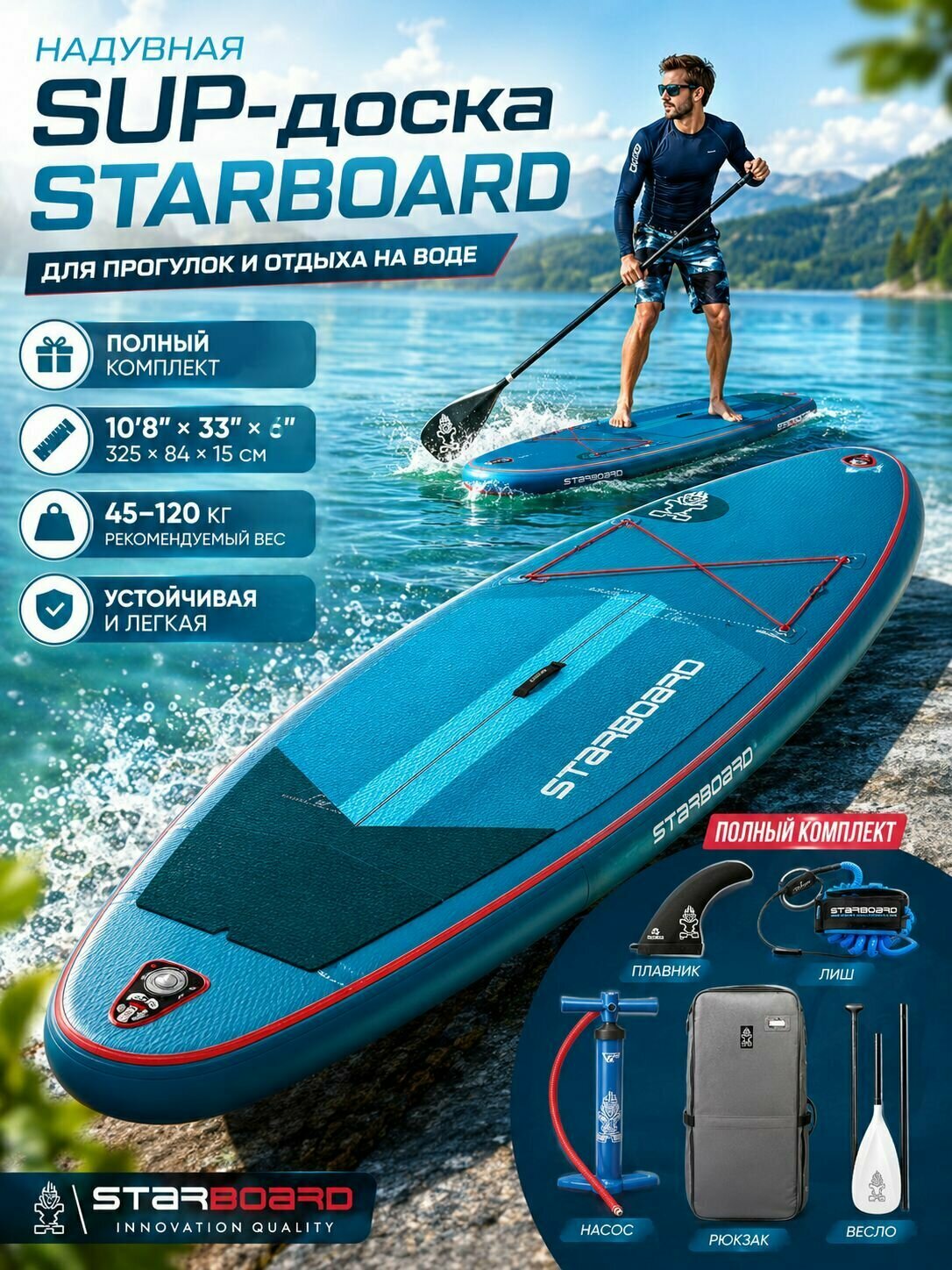 Starboard 2025 серфборд для отдыха на воде подходит новичкам