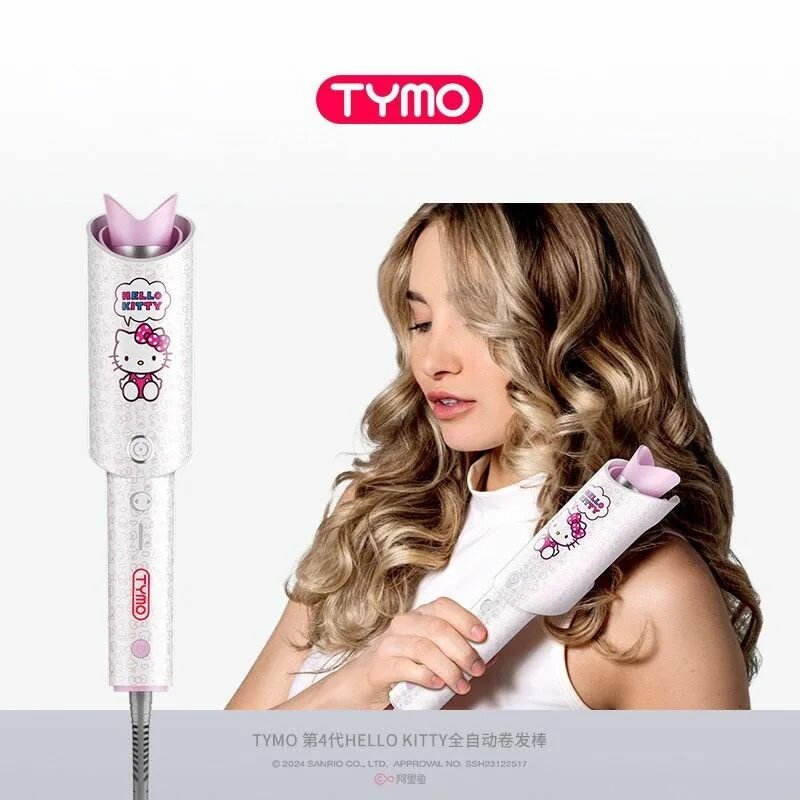 Автоматическая плойка TYMO 4-го Hello Kitty поколения Ионы, долговечная укладка, защита от ожогов, предотвращение запутывания, 32 мм