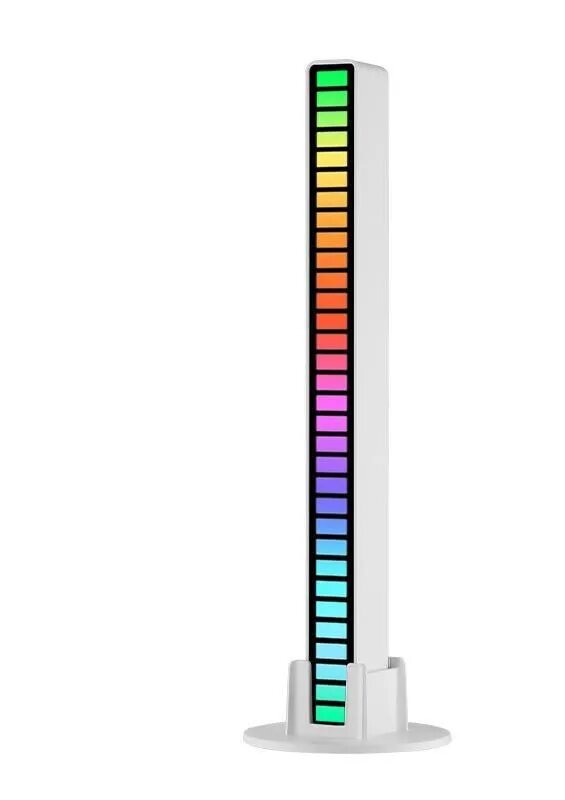 Умный музыкальный RGB светильник-люстра, 3 Вт, с аккумулятором, 32 светодиода, белый