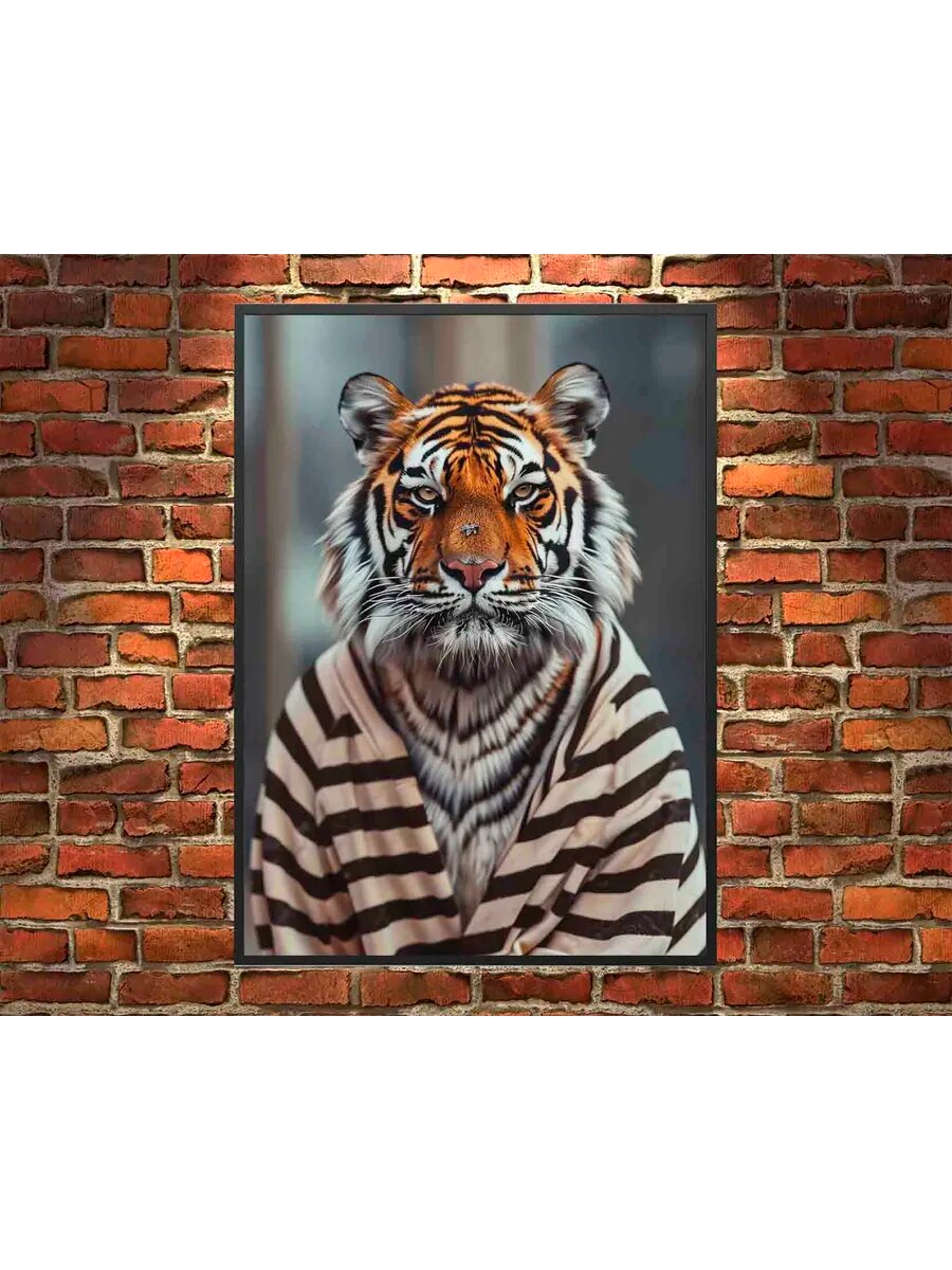 Тигр-животное-заключенный 2, Плакат 30x42см