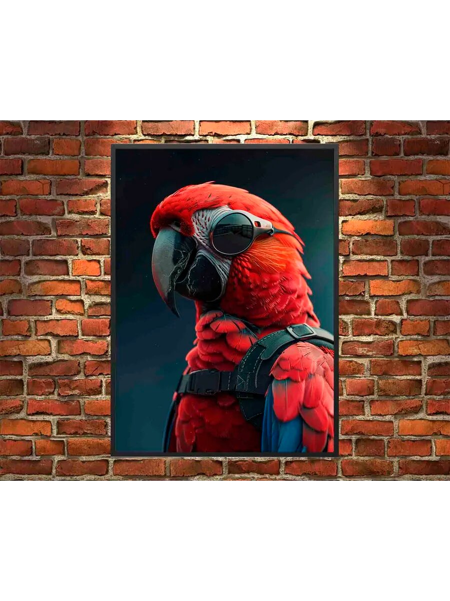 Попугай-строитель птиц 4, Плакат 30x42см