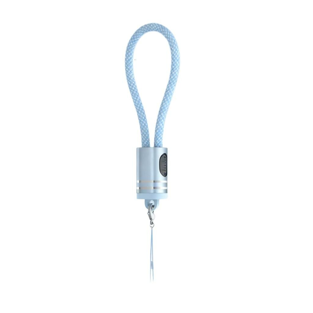 Плетеный кабель USB-C — USB-C 60W Power Delivery для брелока, S синий