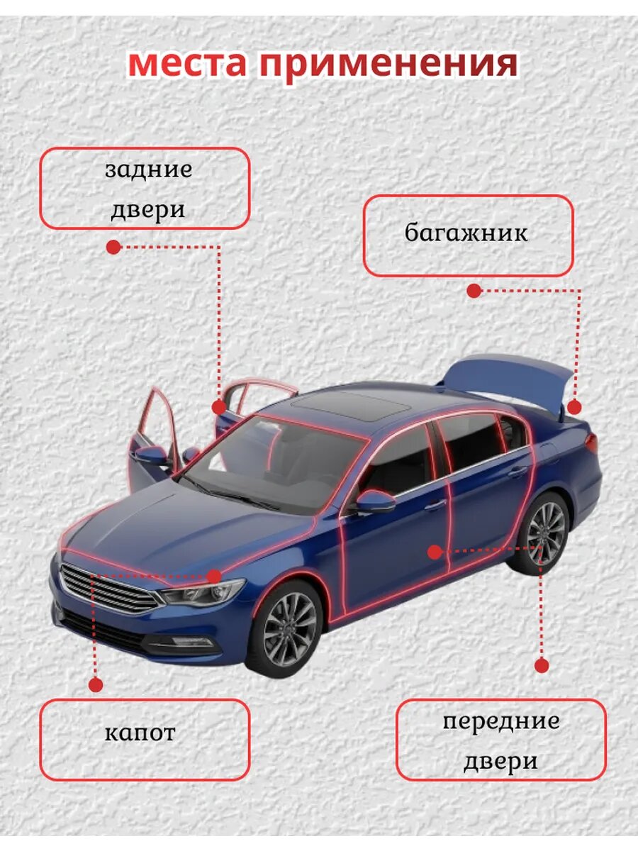 Уплотнитель для двери автомобиля Р тип — фото 1