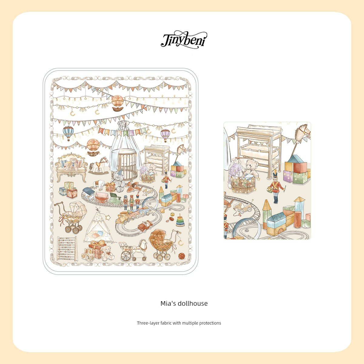 Mia Toy House Детский водонепроницаемый дышащий матрасный чехол из 100% хлопка 60x80 см для новорожденных