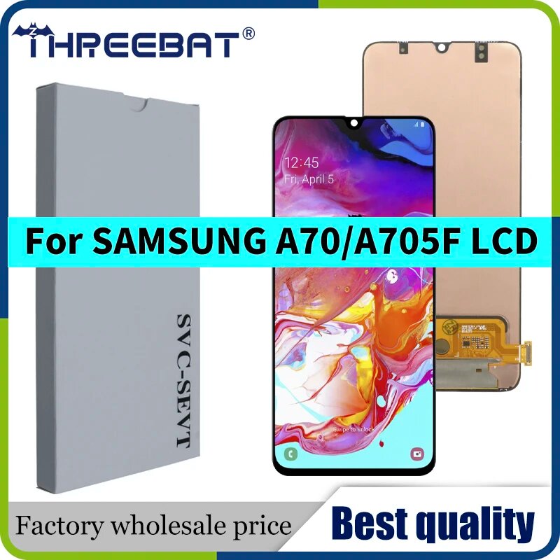 SUPER AMOLED 6,7-дюймовый дисплей для Samsung A70 A705 A705F SM-A705MN ЖК-дисплей с цифровым преобразователем сенсорного экрана в сборе