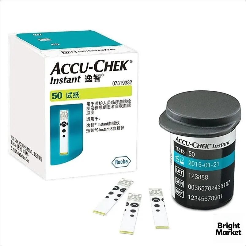 Тест-полоски Акку-Чек Инстант ( Accu-Chek Instant ) №50 срок годности 09.2026, Упаковка в бутылки, без внешней упаковочной коробки