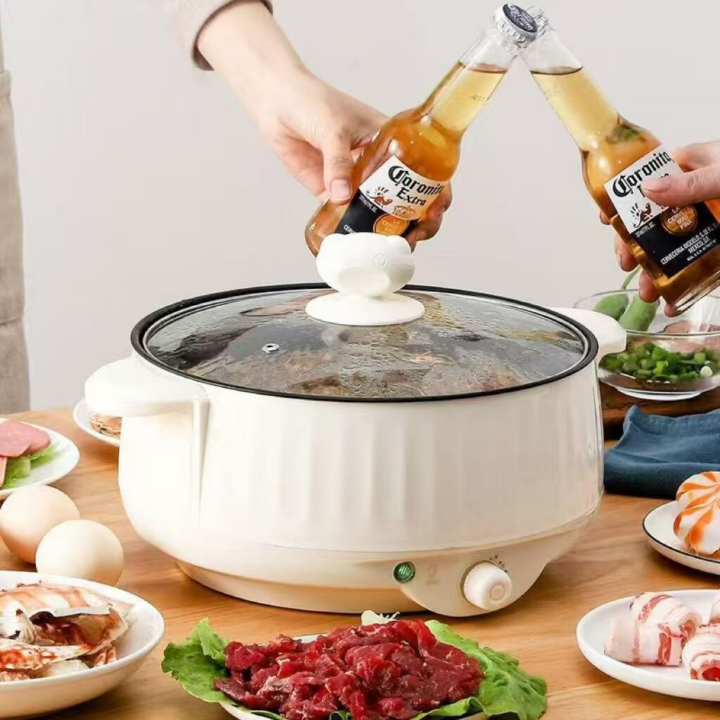 Многофункциональная электрическая кастрюля для приготовления на пару и варки, универсальная кастрюля, электрическая сковорода, электрический горячий горшок для общежития, маленький электрический горячий горшок на 3-4 человек