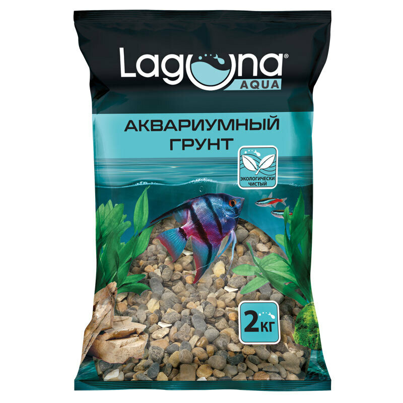 Грунт "Темно-коричневый меланж", 6-9мм, 2кг, Laguna AQUA