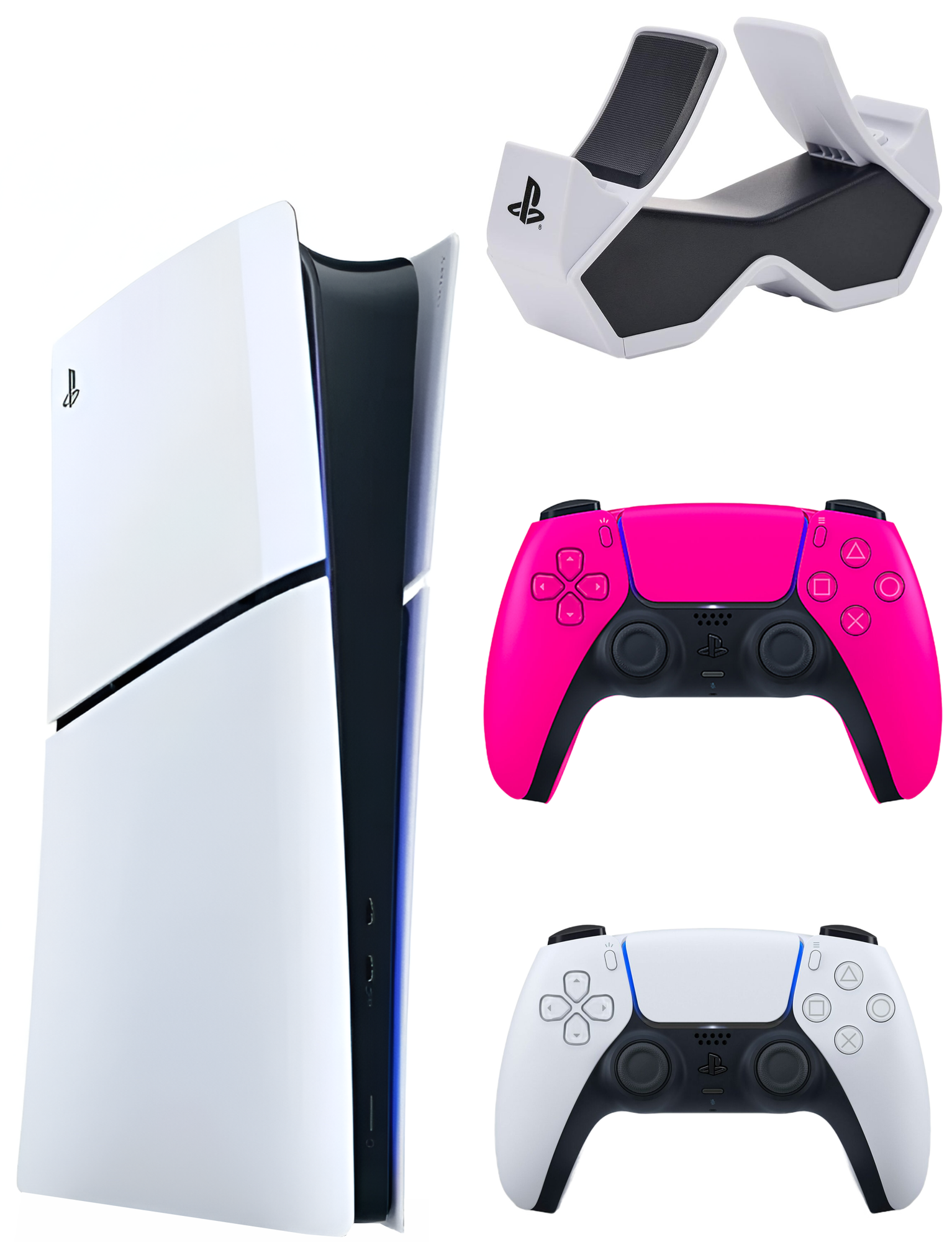 Игровая приставка Sony PlayStation 5 PS5 Slim Digital, 825ГБ (без дисковода) + 2-ой геймпад(pink) и зарядная станция
