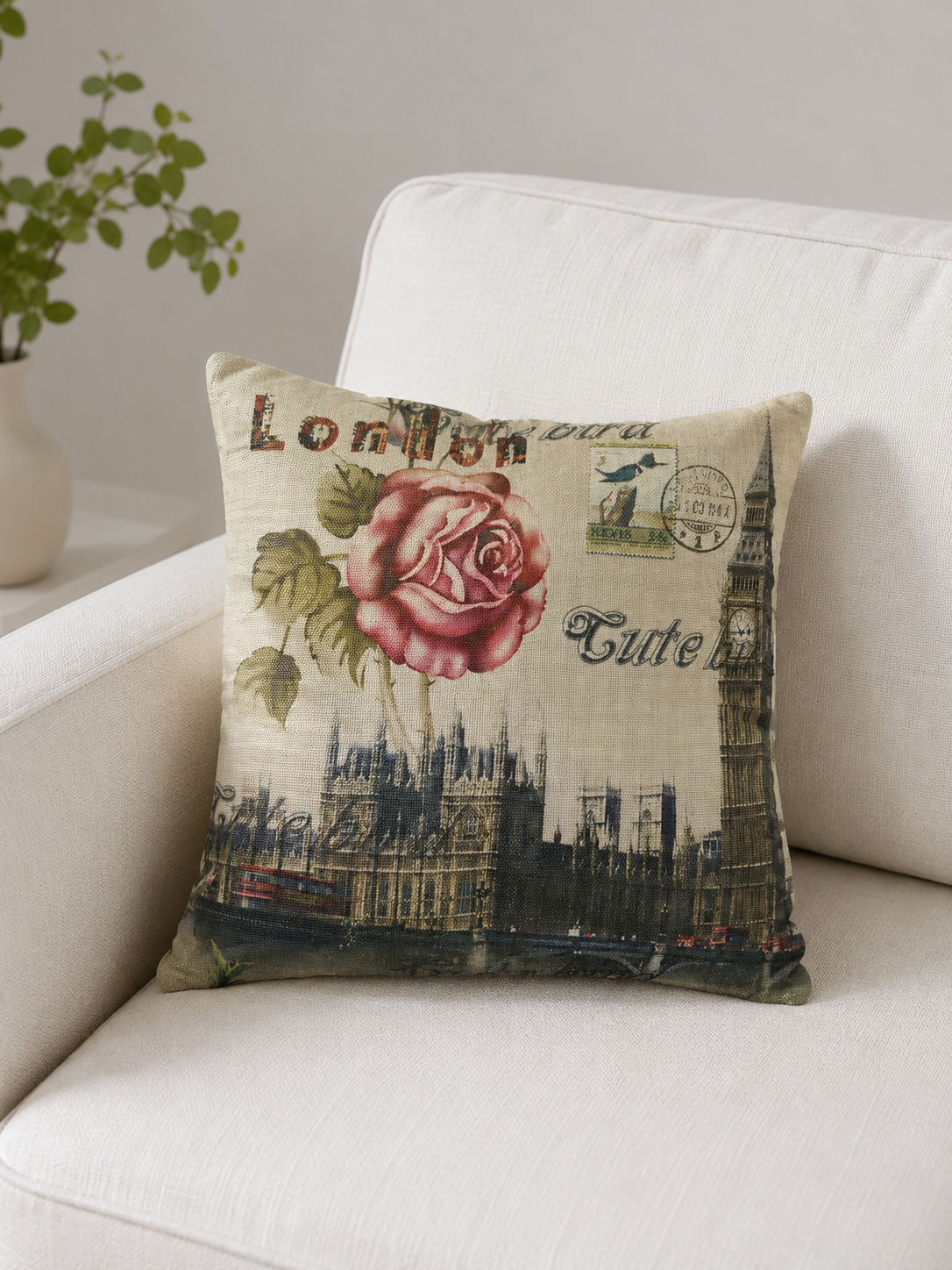 Подушка декоративная гобеленовая "London", 45x45 см
