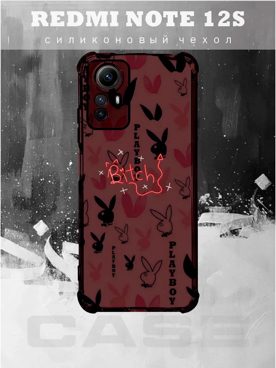Чехол на REDMI NOTE 12S с принтом playboy