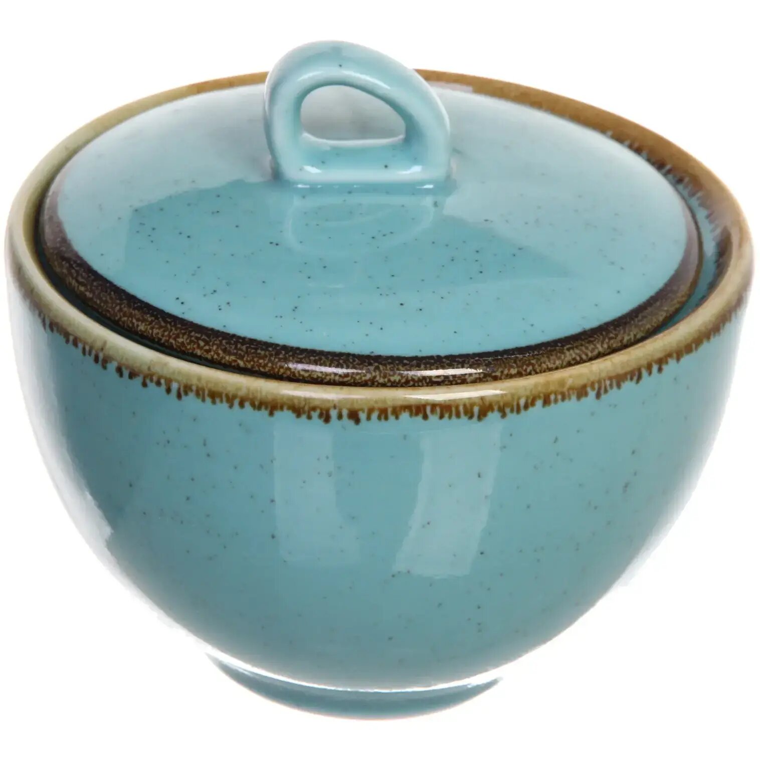 Сахарница керамическая «Tiffany Blue» с крышкой, цвет голубой, 10х10х9 см