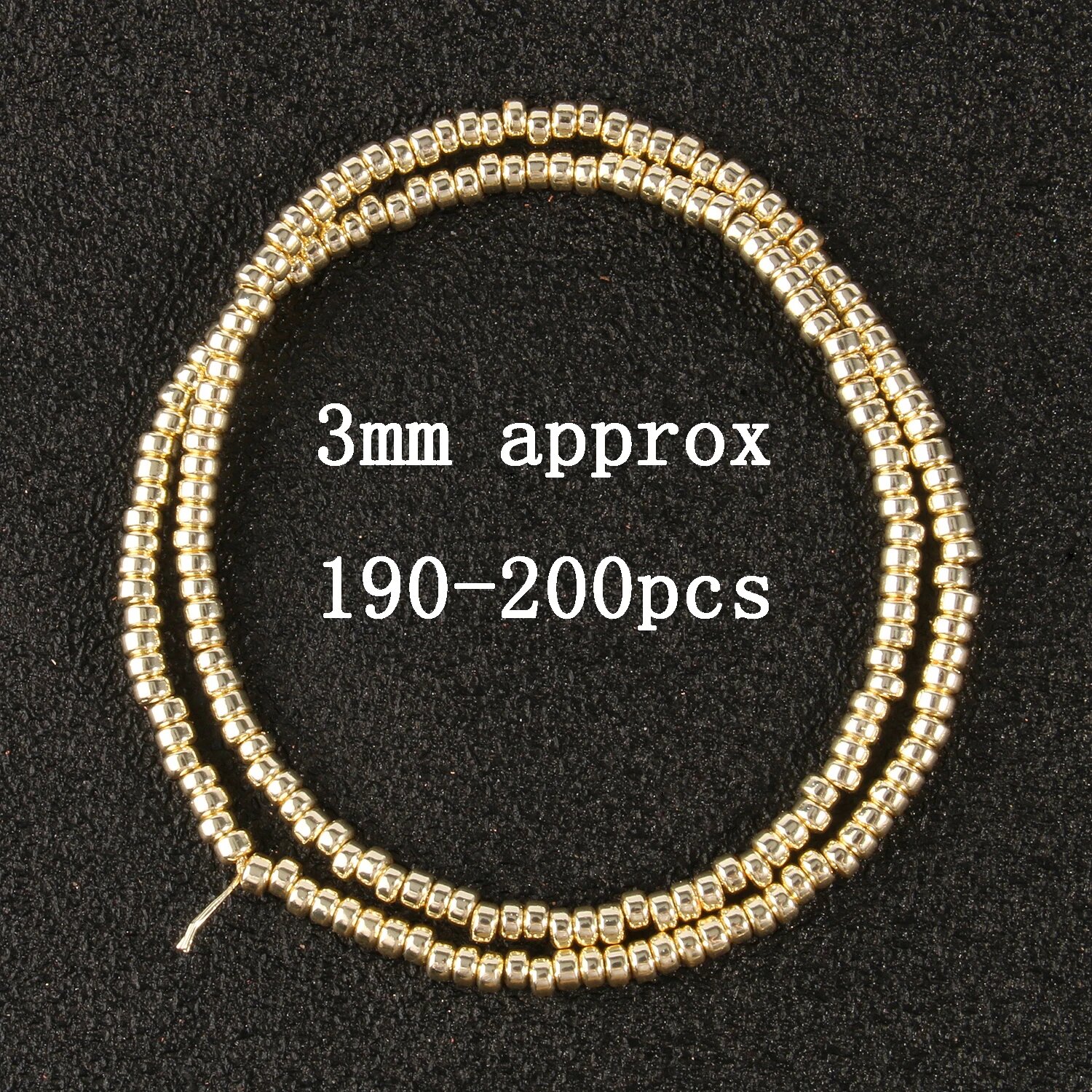 Бусины из гематита золотого цвета 9к spacer beads 3mm