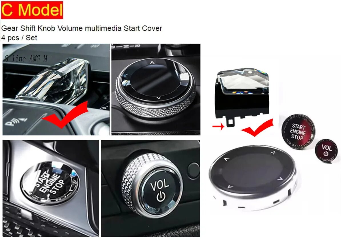 Для BMW 2 3 4 серии F44 G20 G28 G22 G23 G26 ix3 g01 i3 i4 2023-2024 Автомобильная кристаллическая ручка переключения передач громкости мультимедийная стартовая крышка