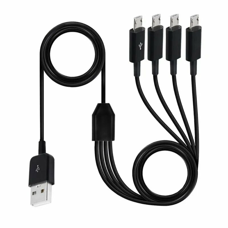 Кабель для мобильных устройств USB Type-A/Micro-USB 2.0 Type-A, Micro-USB 2.0 Type-B, 1.5 м, черный