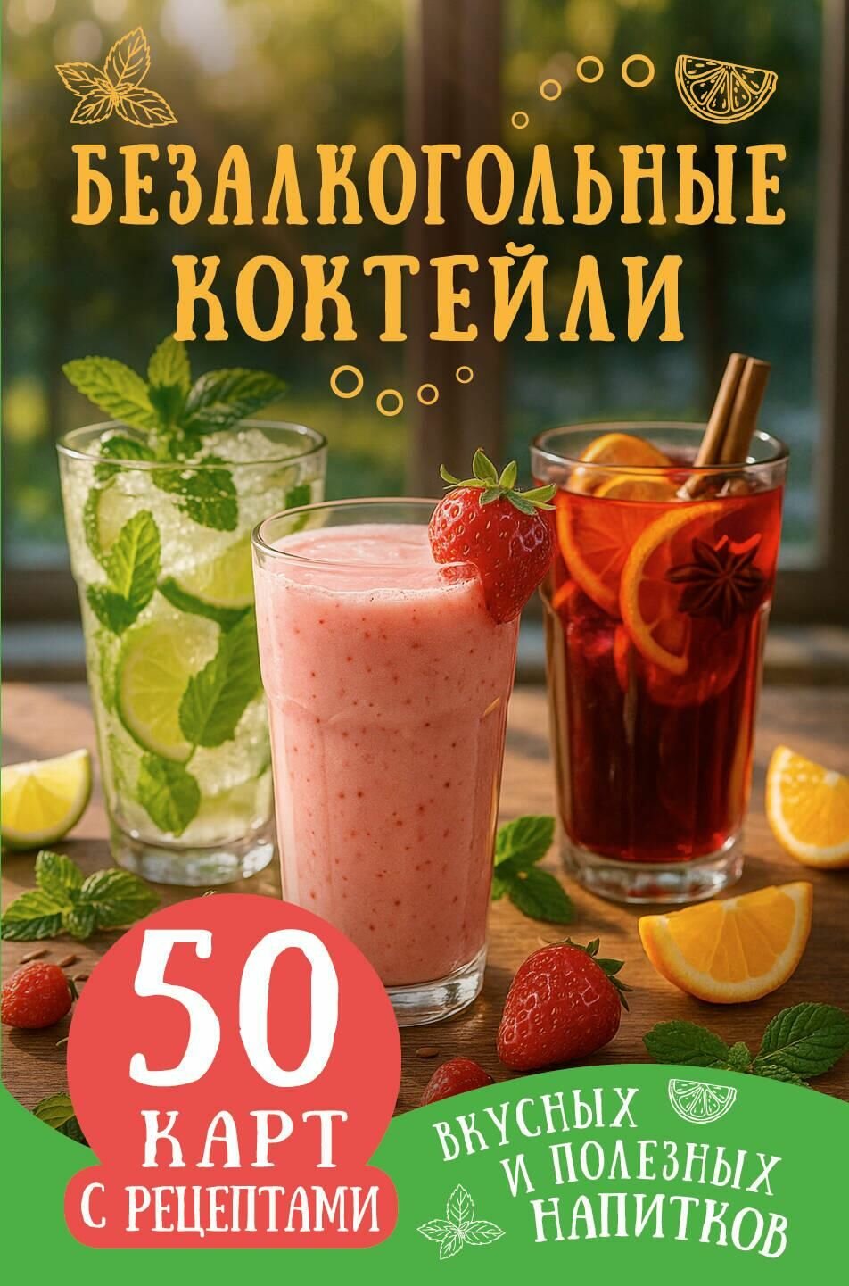 Книга Безалкогольные коктейли. 50 карт с рецептами вкусных и полезных напитков