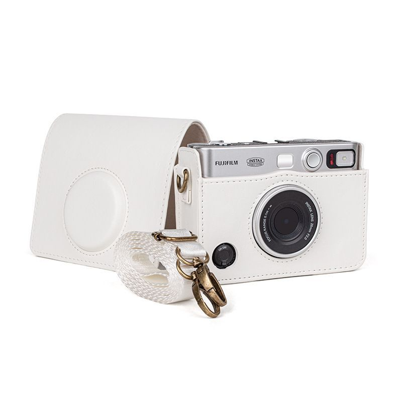 Чехол Fujifilm, для фотоаппарата Instax Mini Evo, темно-Белый, с наплечным ремнем