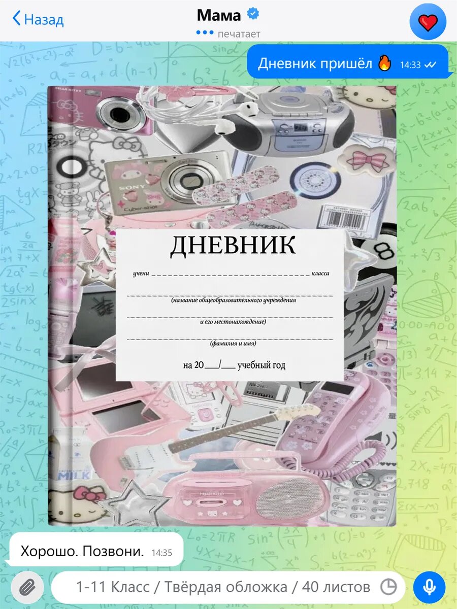 Школьный дневник с принтом y2k pinterest