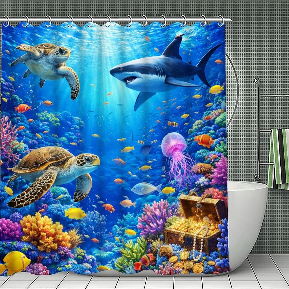 Штора для ванной 180x240 см тканевая абстракция коралловый Коралловый 180 для ванной комнаты домашнего использования