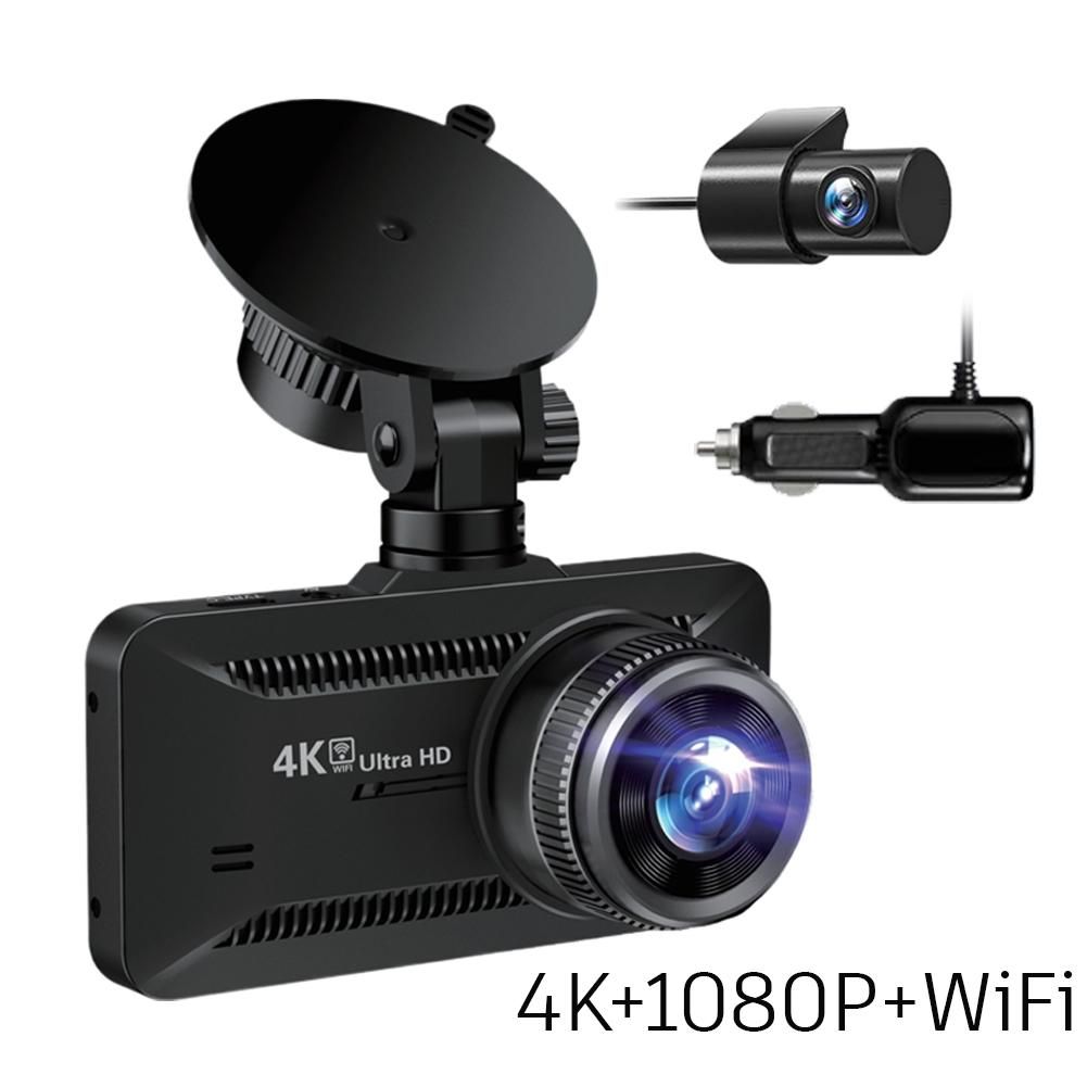 Видеорегистратор для автомобиля, 4K, 1080p, Wi-Fi, с датчиком удара, режим парковки