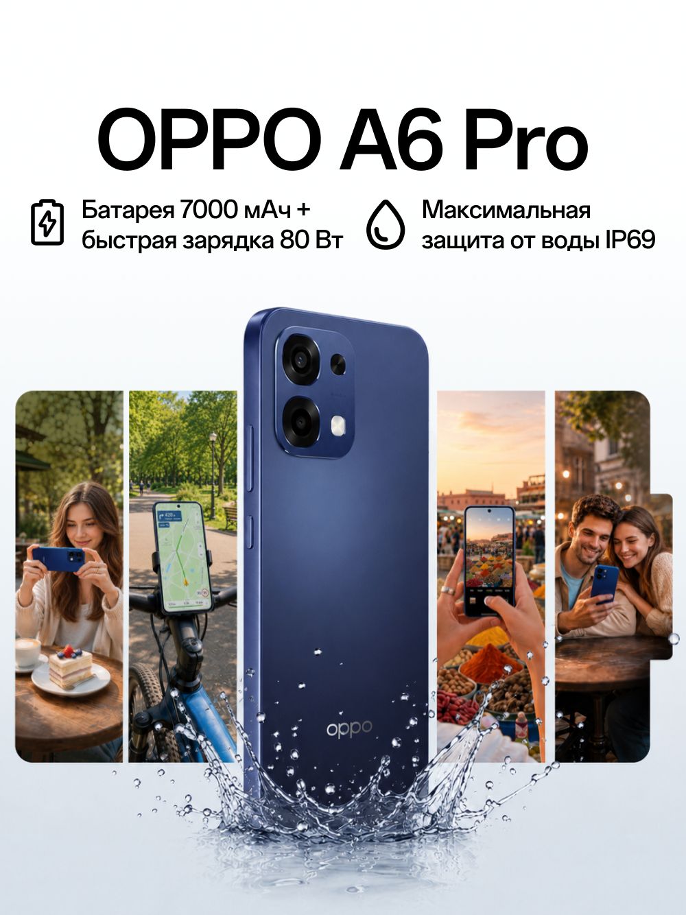 OPPO Смартфон OPPO A6 Pro Ростест (EAC) 8/256 ГБ, Nano-SIM, синий
