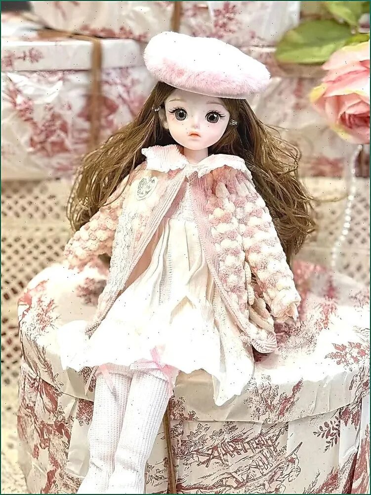 Кукла шарнирная BJD 31см для девочки, розовый, с аксессуарами