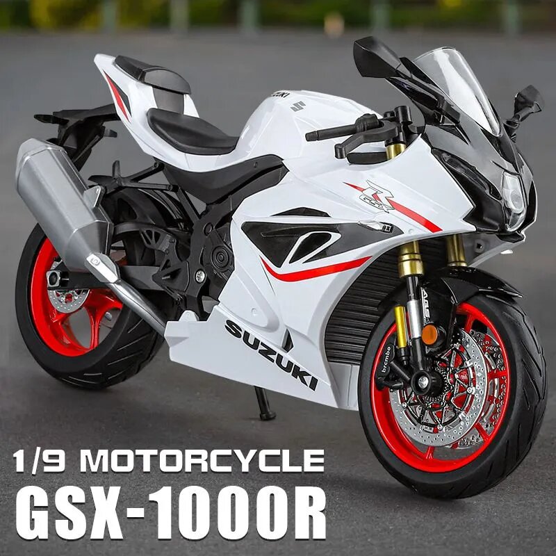 Миниатюрная модель мотоцикл из литого металла Сузуки Gsx-1000R модель автомобиля Игрушки 1:9 Suzuki Gsx-1000R