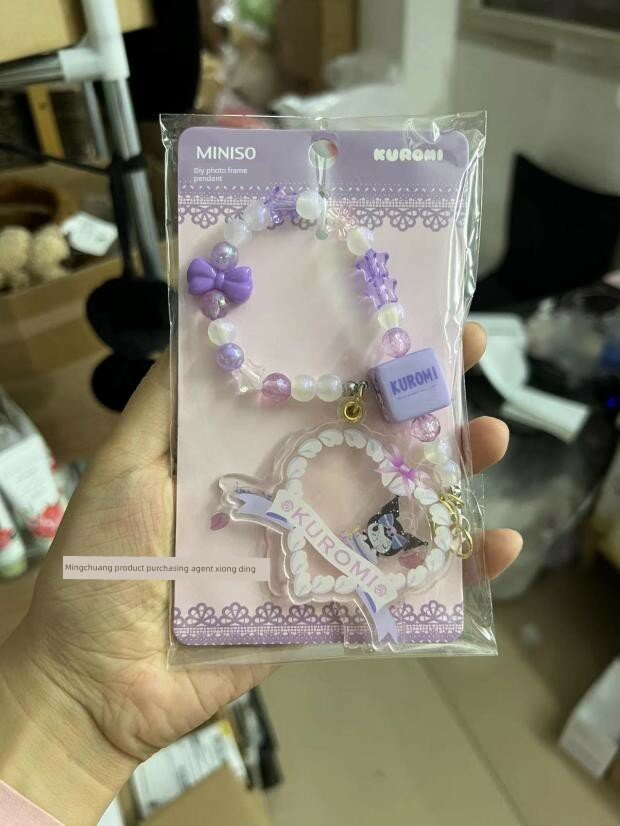 Подвеска-фоторамка Miniso KUROMI DIY для украшения сумок и браслетов Тёмный квадрат