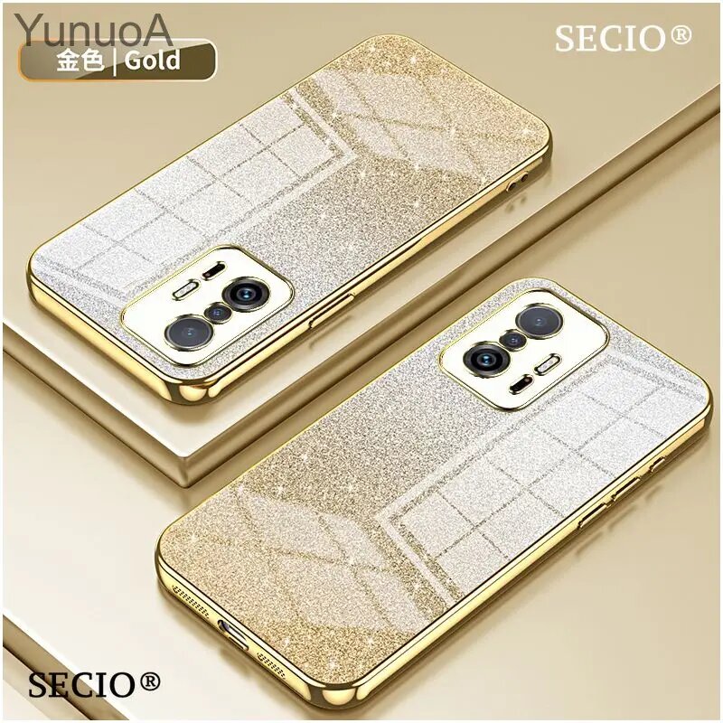 Прозрачный силиконовый чехол SECIO с глиттером, выполненный для Xiaomi 11T Pro и 11T, обладающий противоударными свойствами и минимальной толщиной, является бестселлером среди мягких аксессуаров.