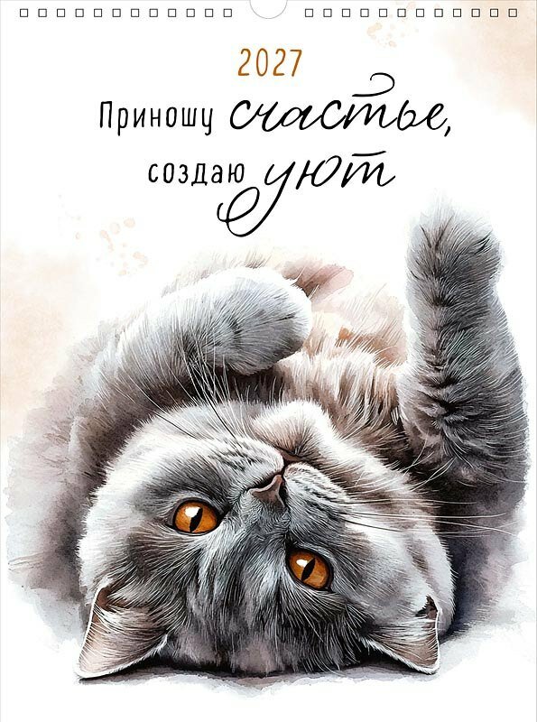 Календарь 2027г А3 "Приношу счастье, создаю уют" настенный, на спирали