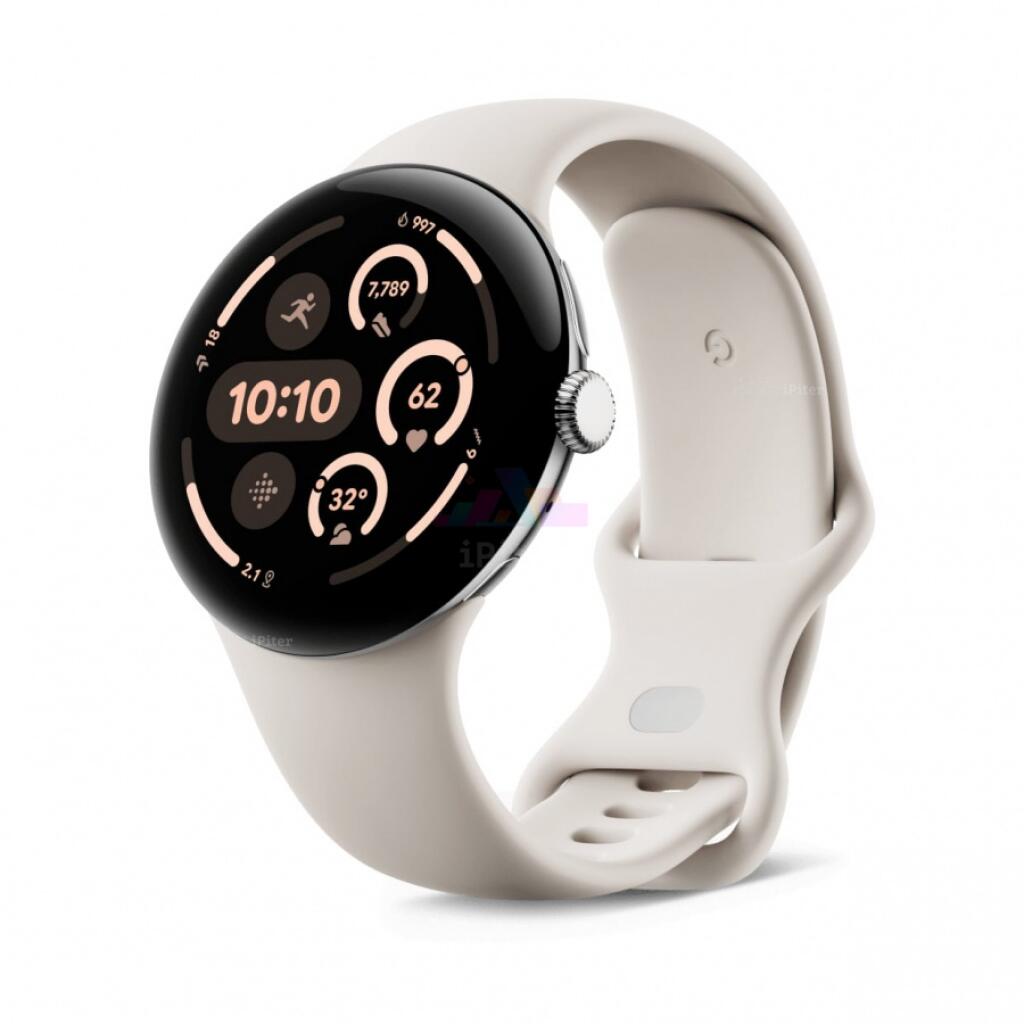 Смарт-часы Google Pixel Watch 3, 45mm, Wi-Fi, Polished Silver With Porcelain Band
