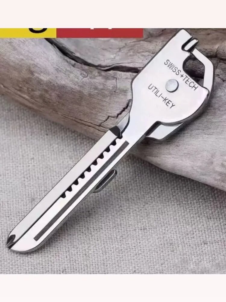Брелок Swiss+Tech Utili-Key из нержавеющей стали, 6 в 1, белый матовый