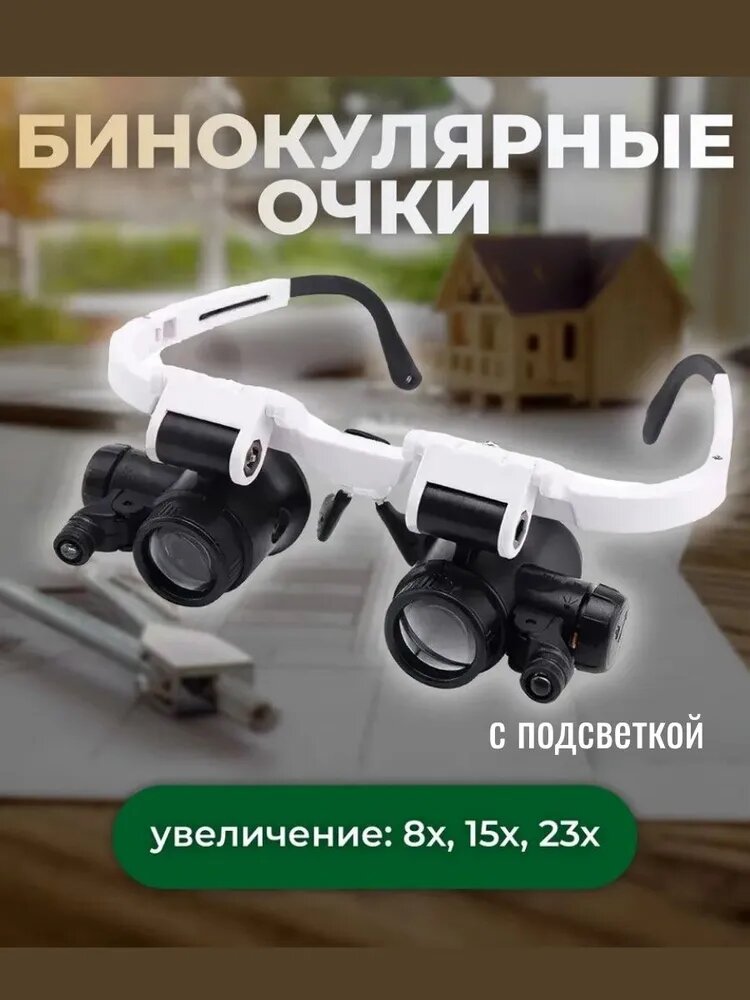 Бинокулярные очки, Очки-лупа с подсветкой 8X 15X 23X