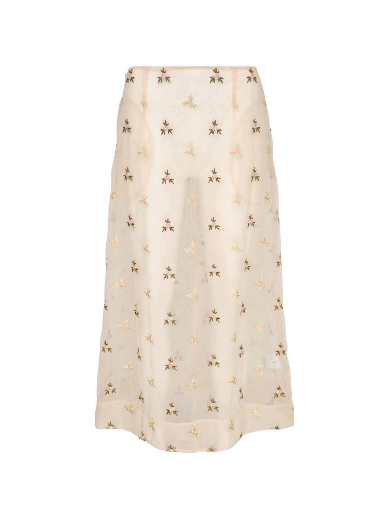 Юбка Rosebud embroidered tulle midi skirt