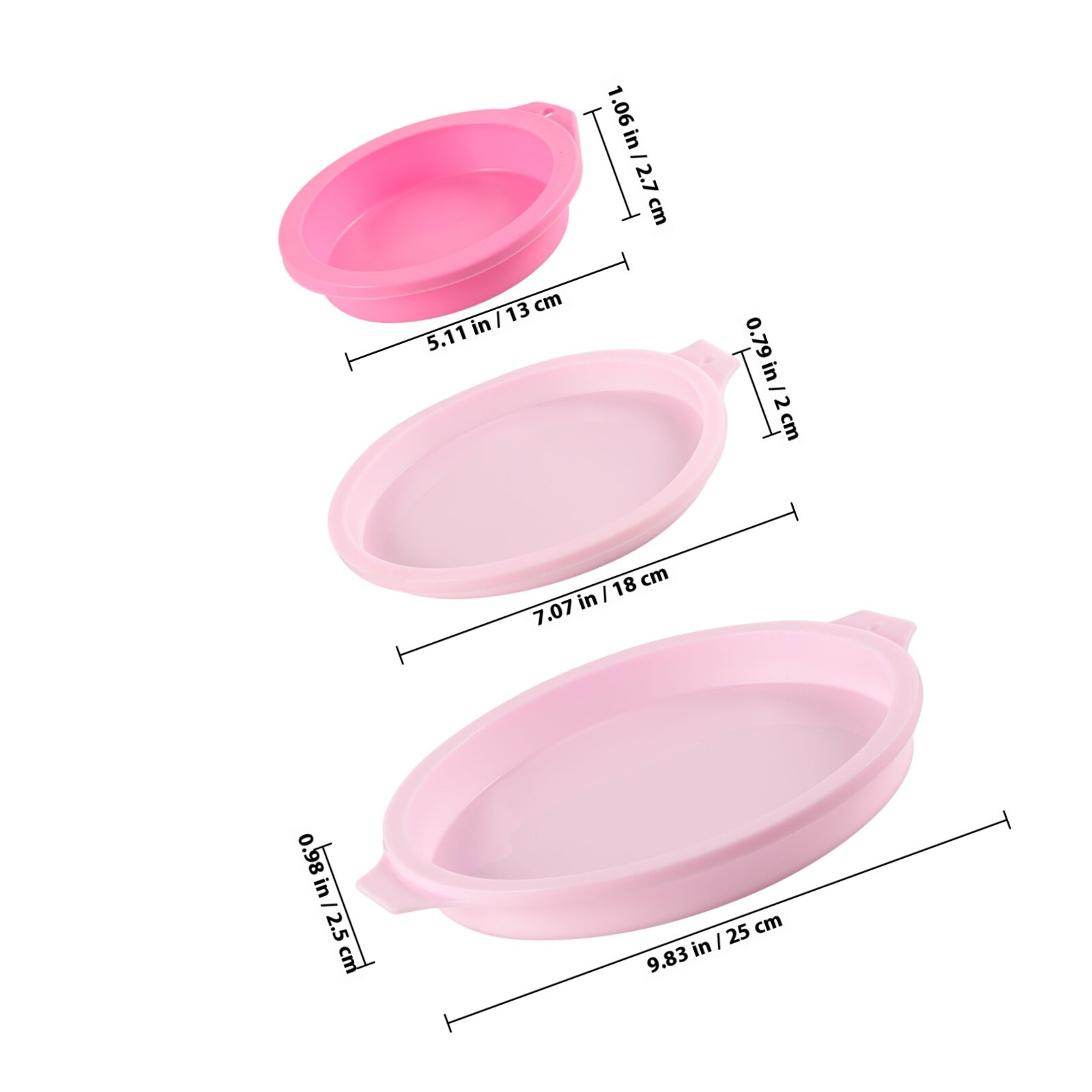 Форма Для Выпекания Торта Круглая Силиконовая 3 Штуки 25.00X21.00X2.50Cm