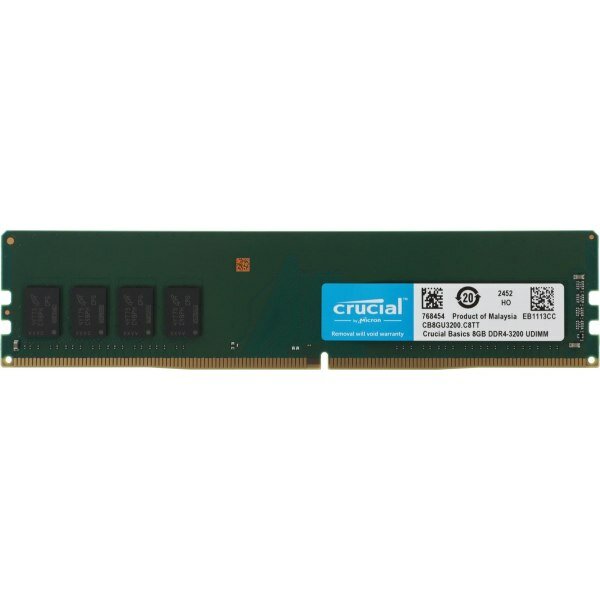 Оперативная память Crucial Basics CB8GU3200 DDR4 - 1x 8ГБ 3200МГц, DIMM, Ret