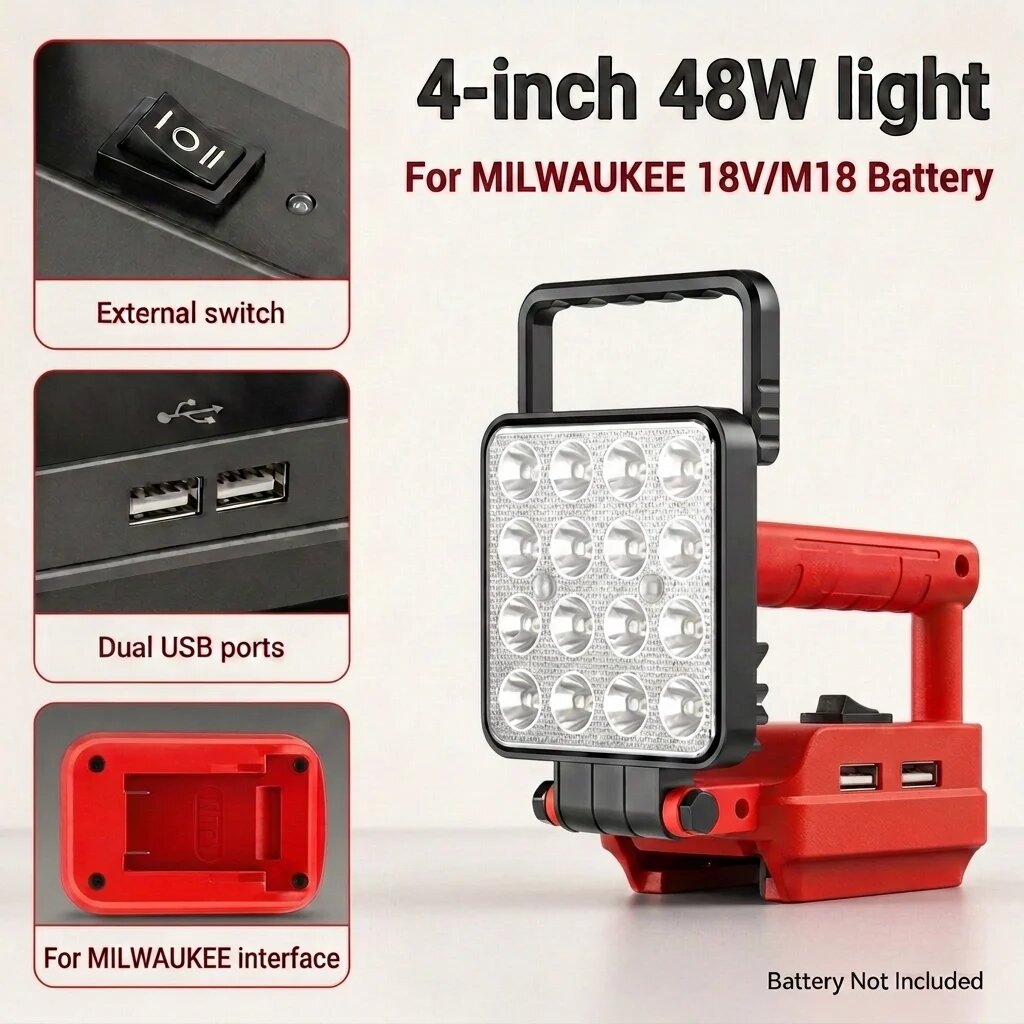 Milwaukee LED Рабочий Фонарь 18В 4 in Working Lamp