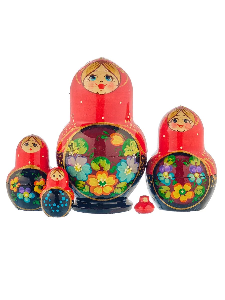 Матрешка "Райский сад" 5 мест, 9 см