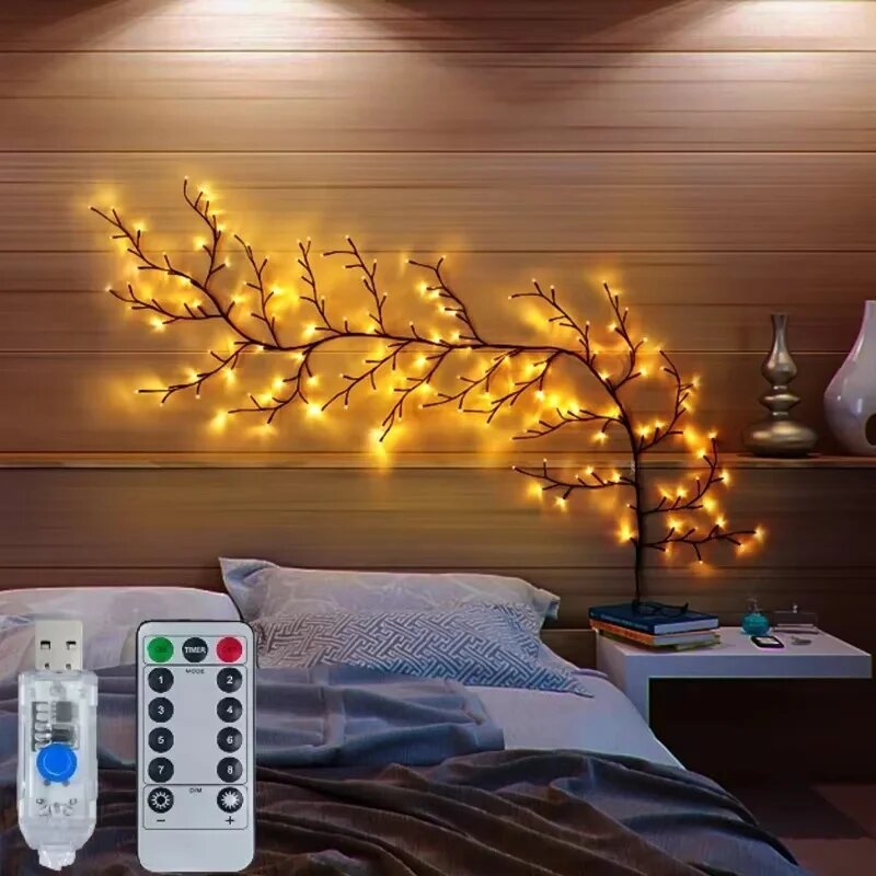 LED Гирлянды ветки OKAL RED EAST USB 72/96/144 светодиода теплый белый 1.7/1.9/2.3 метра 160LED