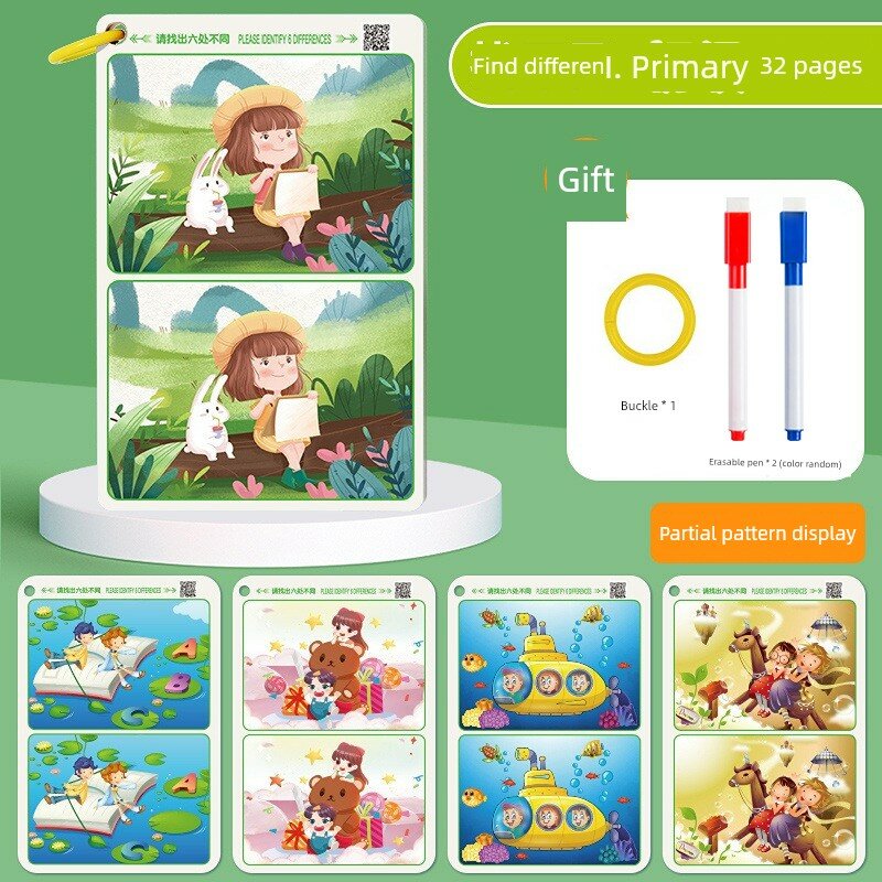 Карты «Найди отличия» для детей 4-5 лет, многоразовая обучающая игра